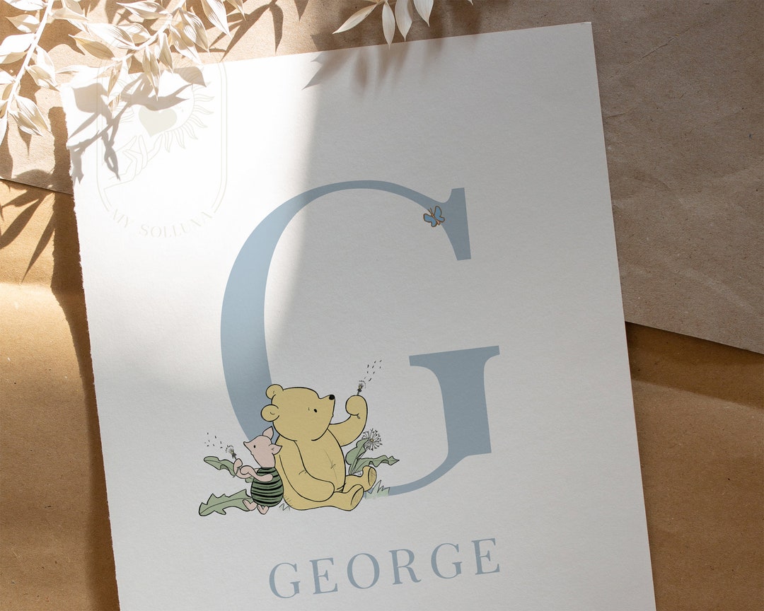 PRINTED & SHIPPED Winnie the Pooh Letter, Custom Pooh Name, Birth ...