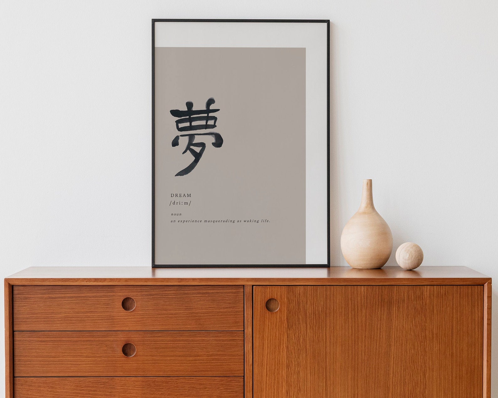 Kanji DREAM Character, INSTANT DOWNLOAD, Kanji Wall Art, Zen Print, Zen ...