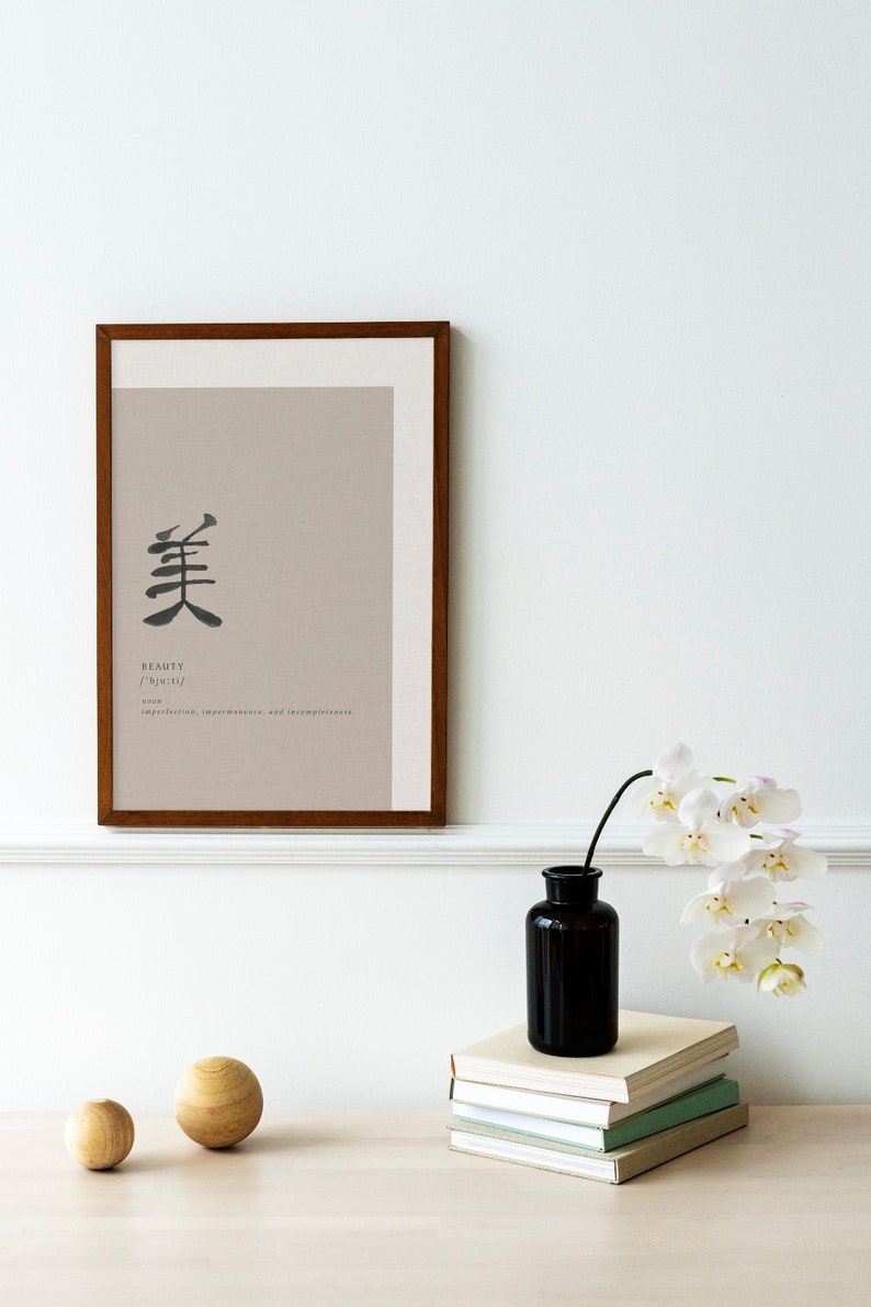 Kanji BEAUTY Character, INSTANT DOWNLOAD, Zen Art Print, Japanese Art ...