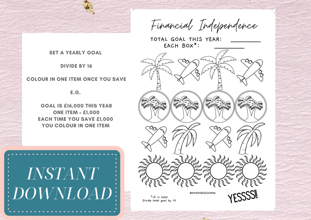 Financial Independence Goal Tracker PRINTABLE - Etsy UK