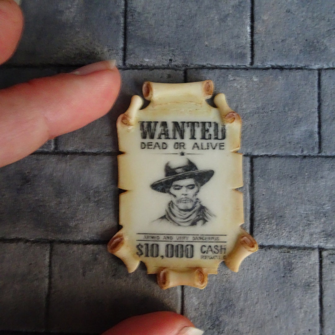 Wanted Poster, Skeleton Death Cowboy, Haunted House Diorama, 1-12 Scale ...