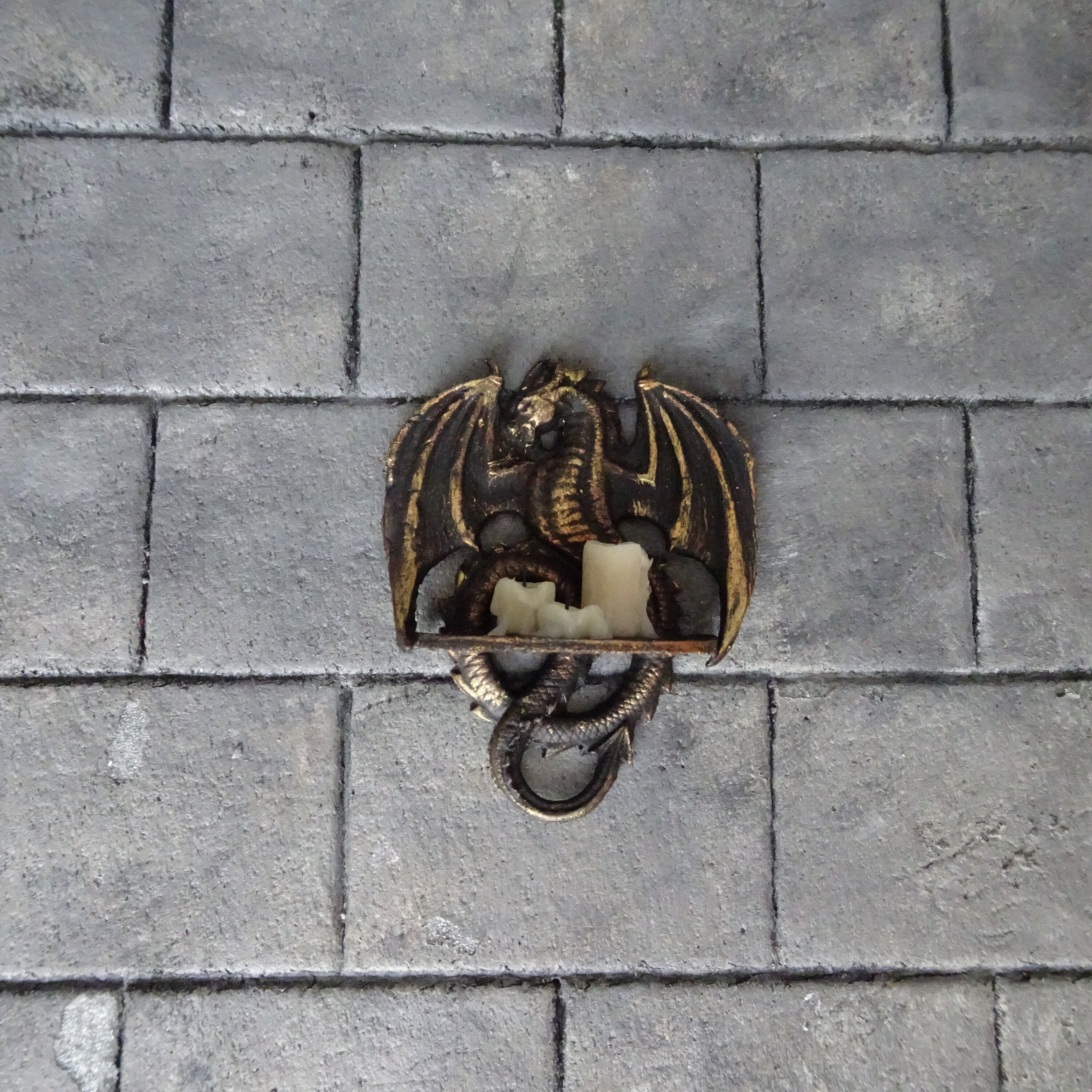 Miniature Dragon Shelf With Candles Haunted Dollhouse - Etsy