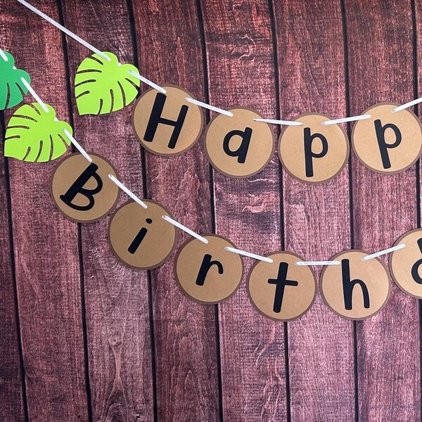 Happy Birthday Jungle Banner - Etsy
