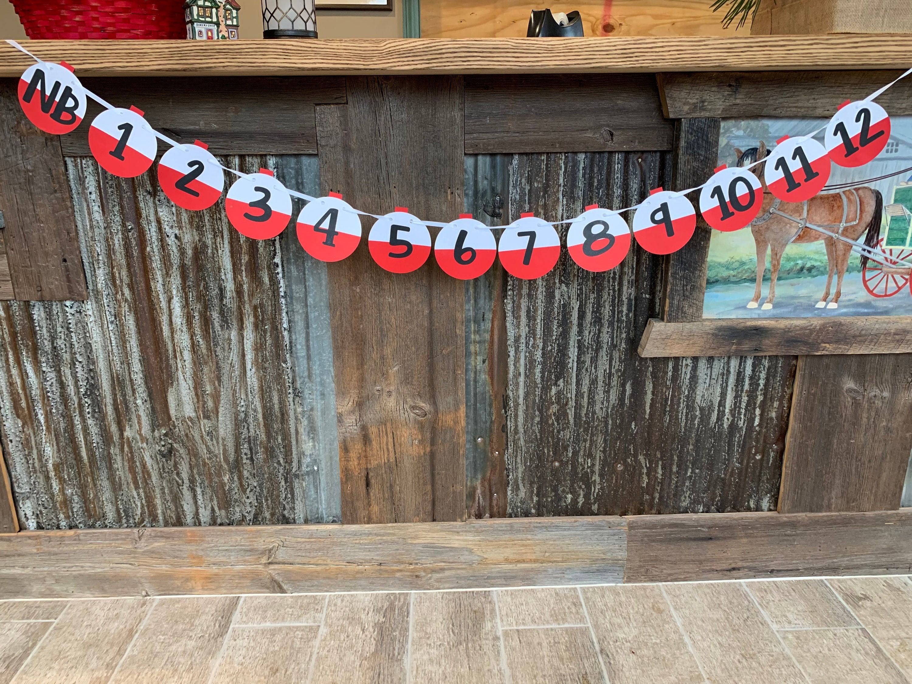 Monthly Milestone Banner, 12 Month Photo Banner, Fishing Theme Birthday ...