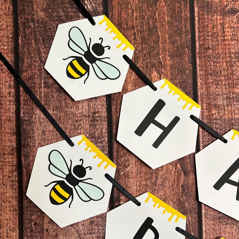 Happy Bee Day Banner, Bee Theme Banner, Bee Theme Birthday, Bee ...