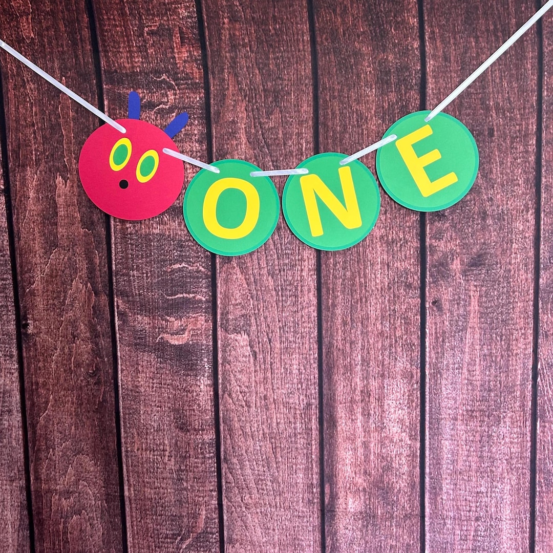Very Hungry Caterpillar Banner, Very Hungry Caterpillar First Birthday ...