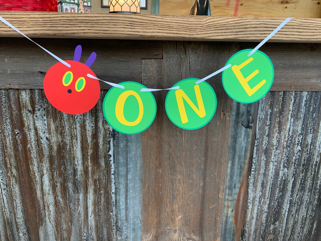 Very Hungry Caterpillar Banner, Very Hungry Caterpillar First Birthday ...