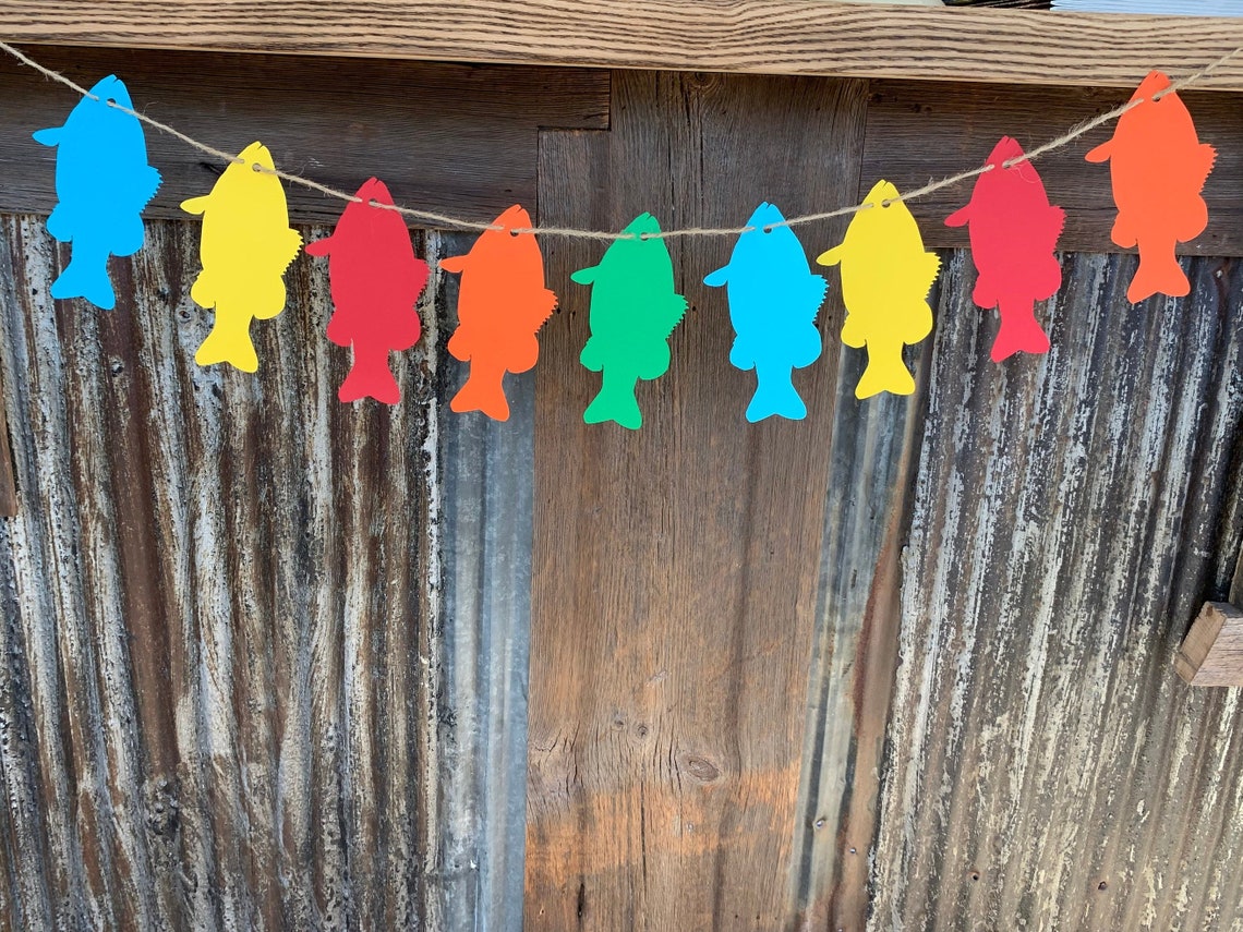 SHIPS FAST Fishing Party Fish Banner Fishing Birthday - Etsy