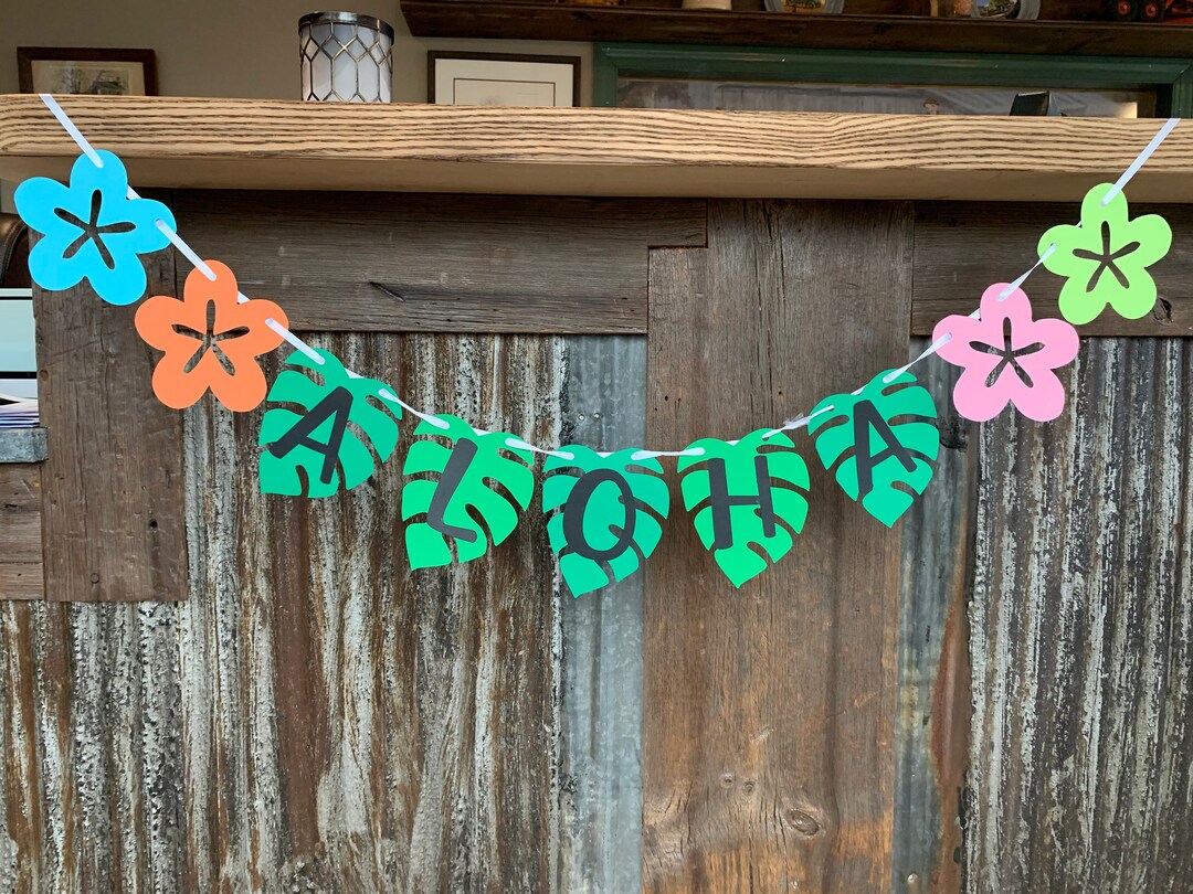 Luau Party Decorations, Aloha Banner, Luau Birthday Banner, Hawaiian ...