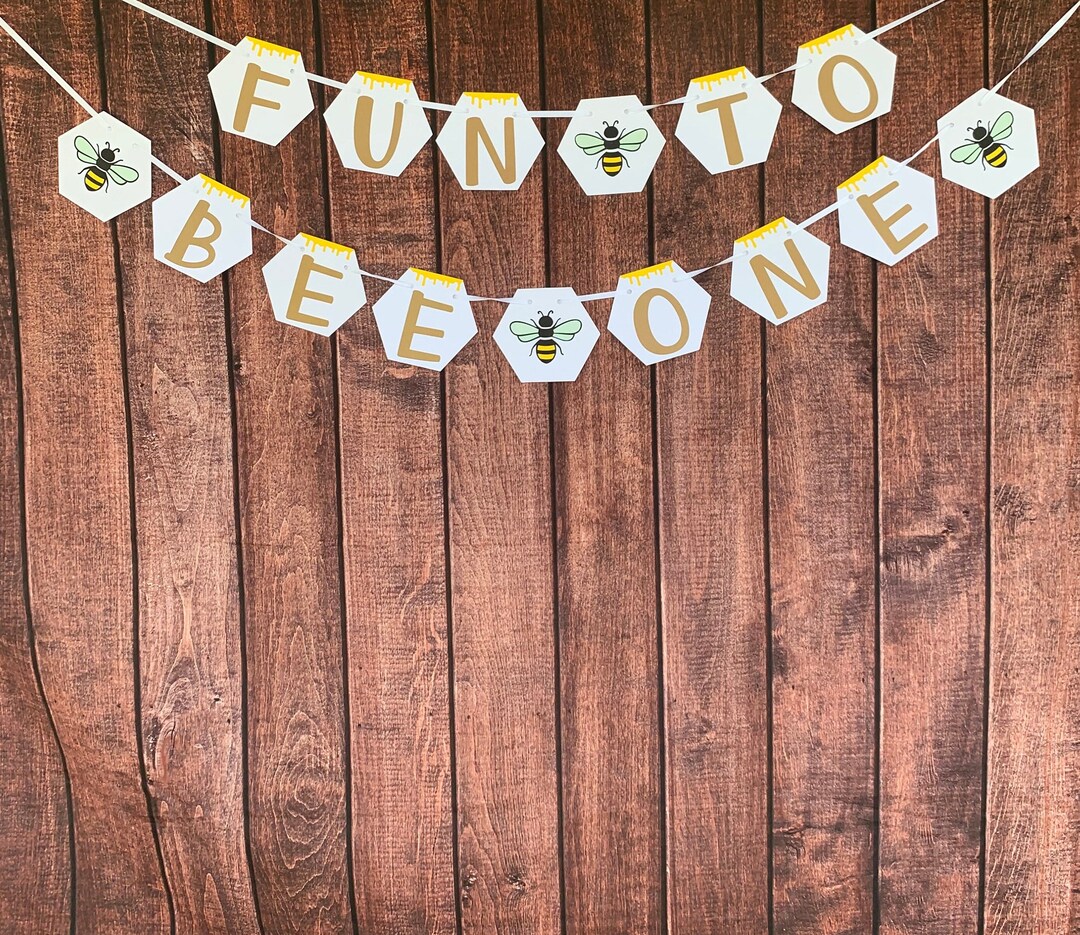 Fun to Be One, Bee Birthday Banner, First Bee Day Banner, Bee Party ...