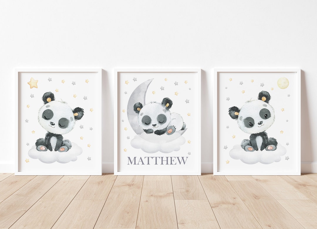Panda Nursery Wall Decor, Panda Bear Nursery, Gender Neutral Nursery ...