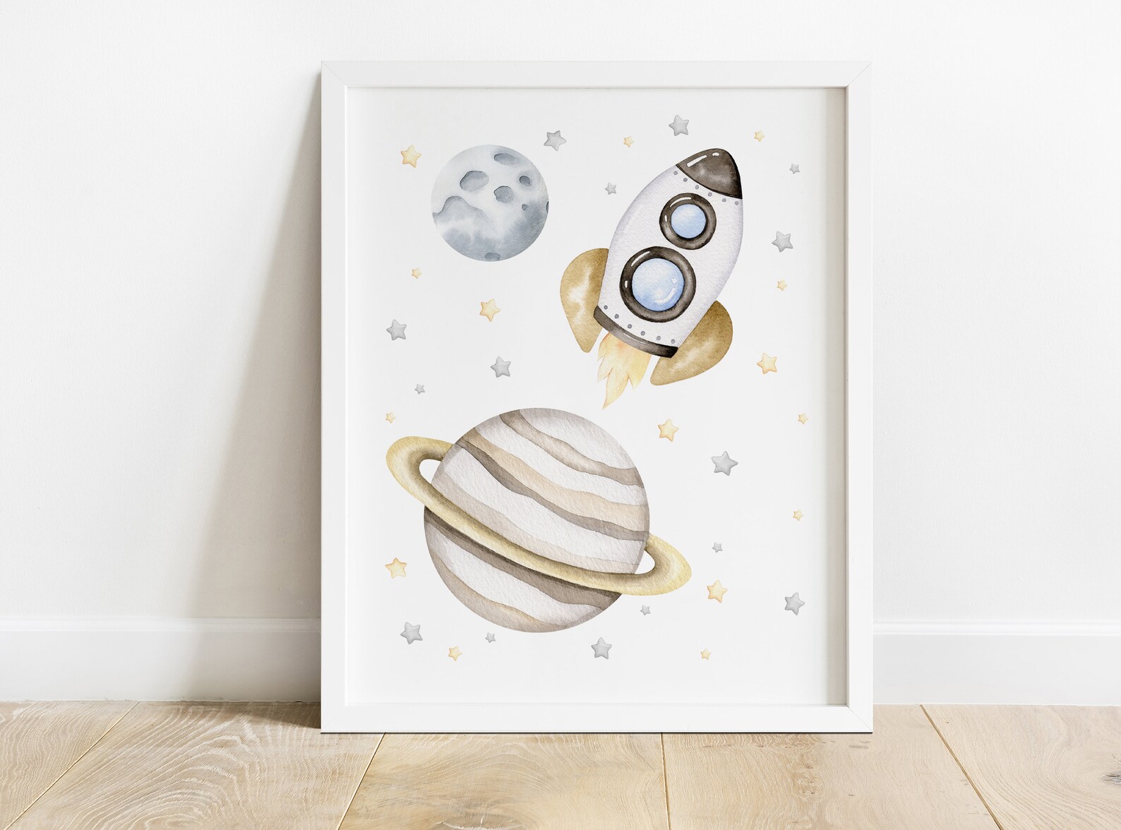 Outer Space Nursery Wall Decor Space Rockets Art Planets - Etsy