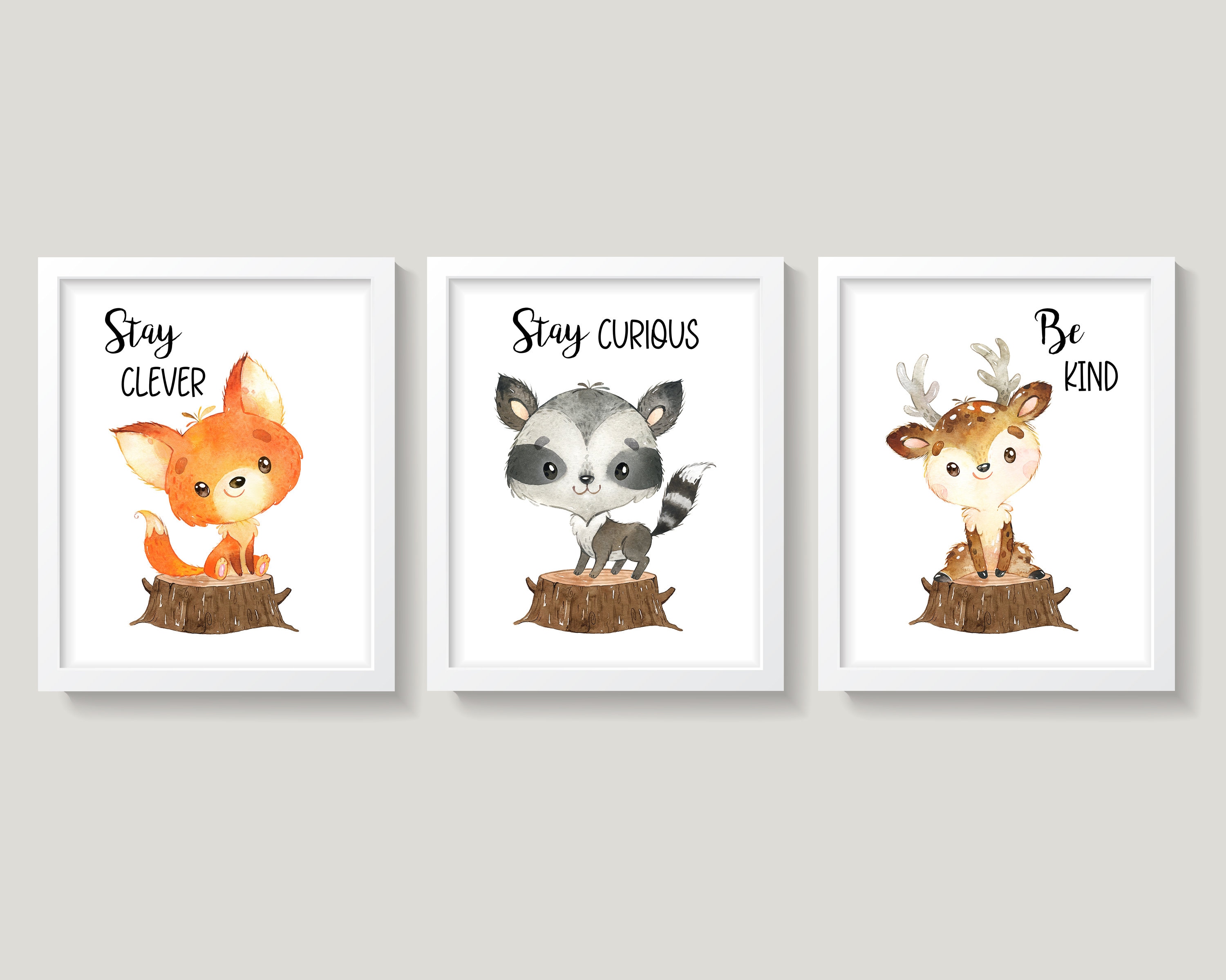 Forest Animals Wall Decor Woodland Animals Nursery Wall Art | Etsy