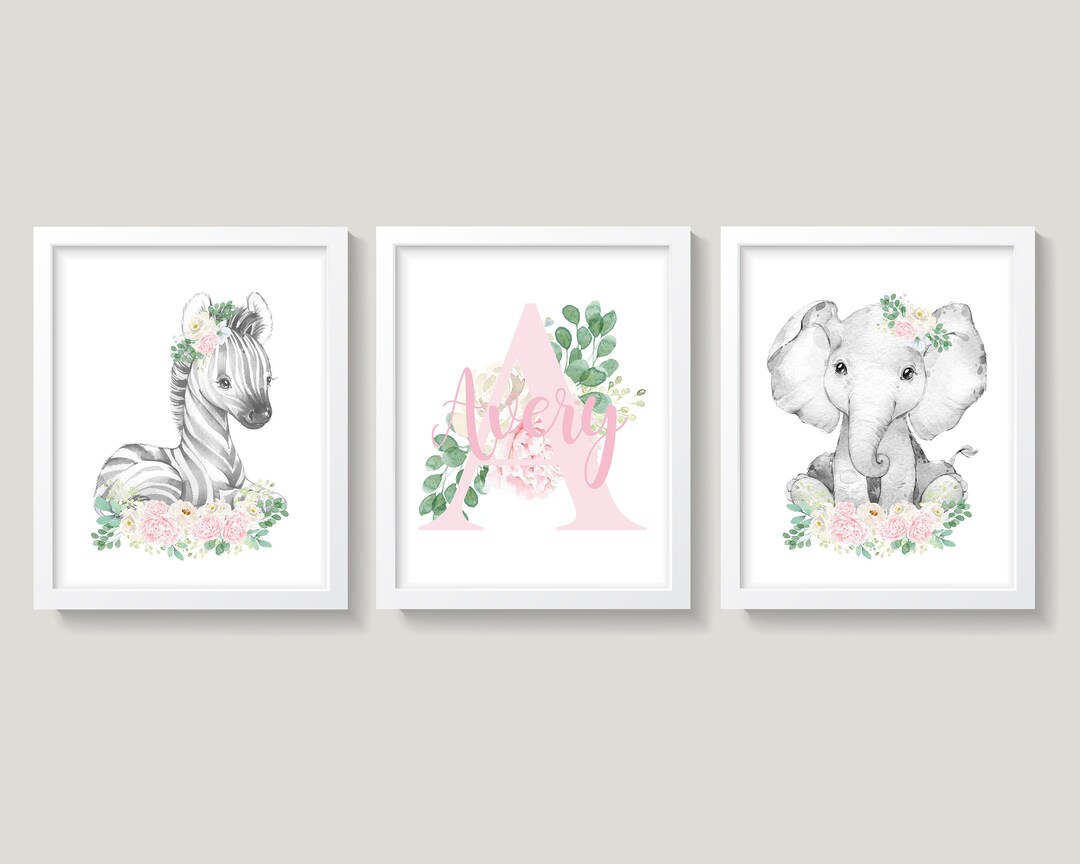 Boho Safari Animals Nursery Wall Decor, Elephant Wall Art, Zebra Art ...