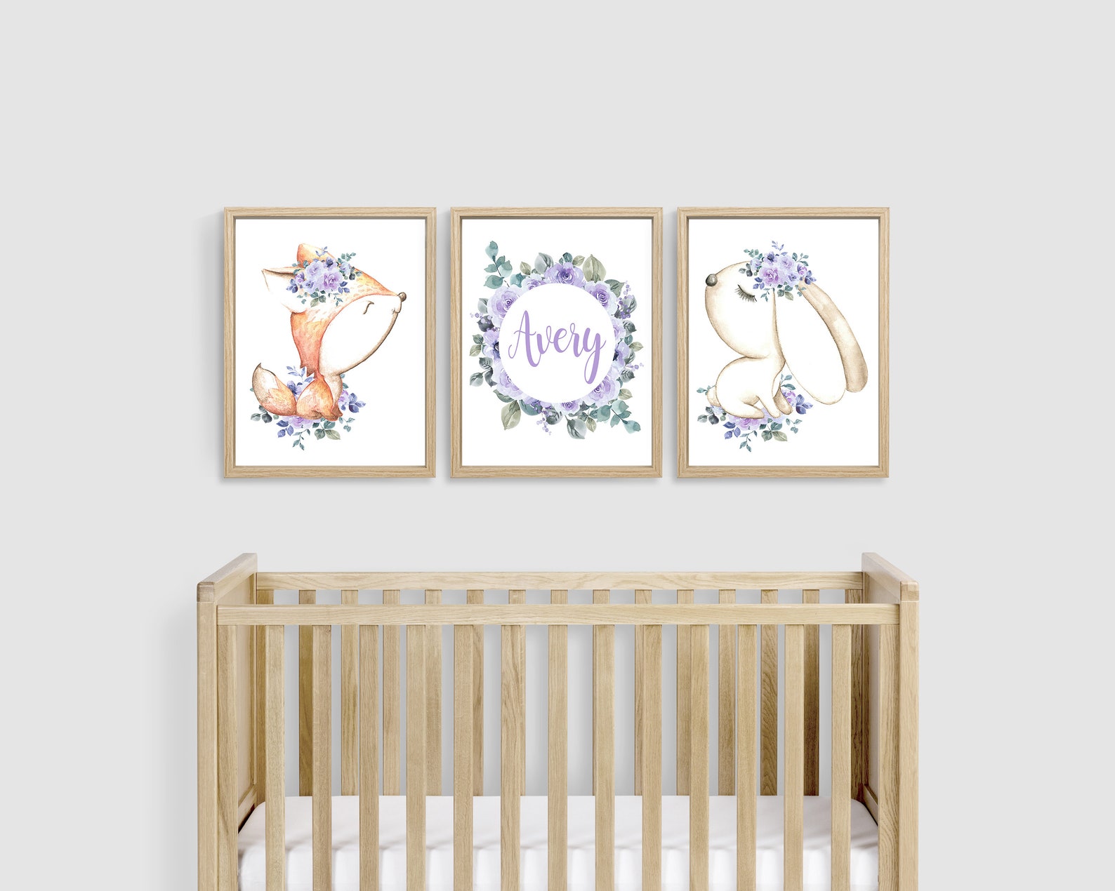 Boho Woodland Animals Nursery Wall Decor Fox Wall Art Bunny | Etsy