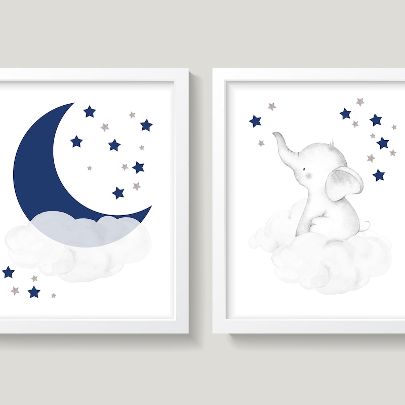 Blue Gray Elephant - Etsy