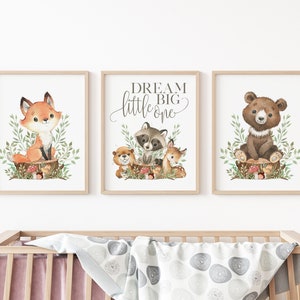 Woodland Animals Wall Decor, Forest Animals Nursery Art, Rustic Nursery ...