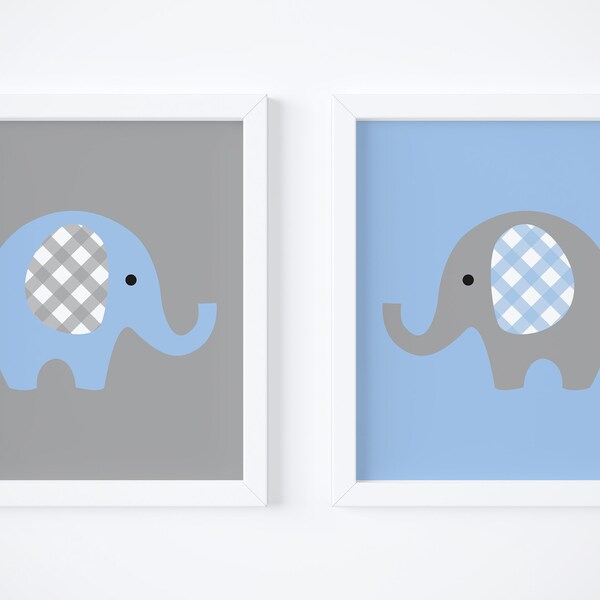 Blue Gray Elephant - Etsy
