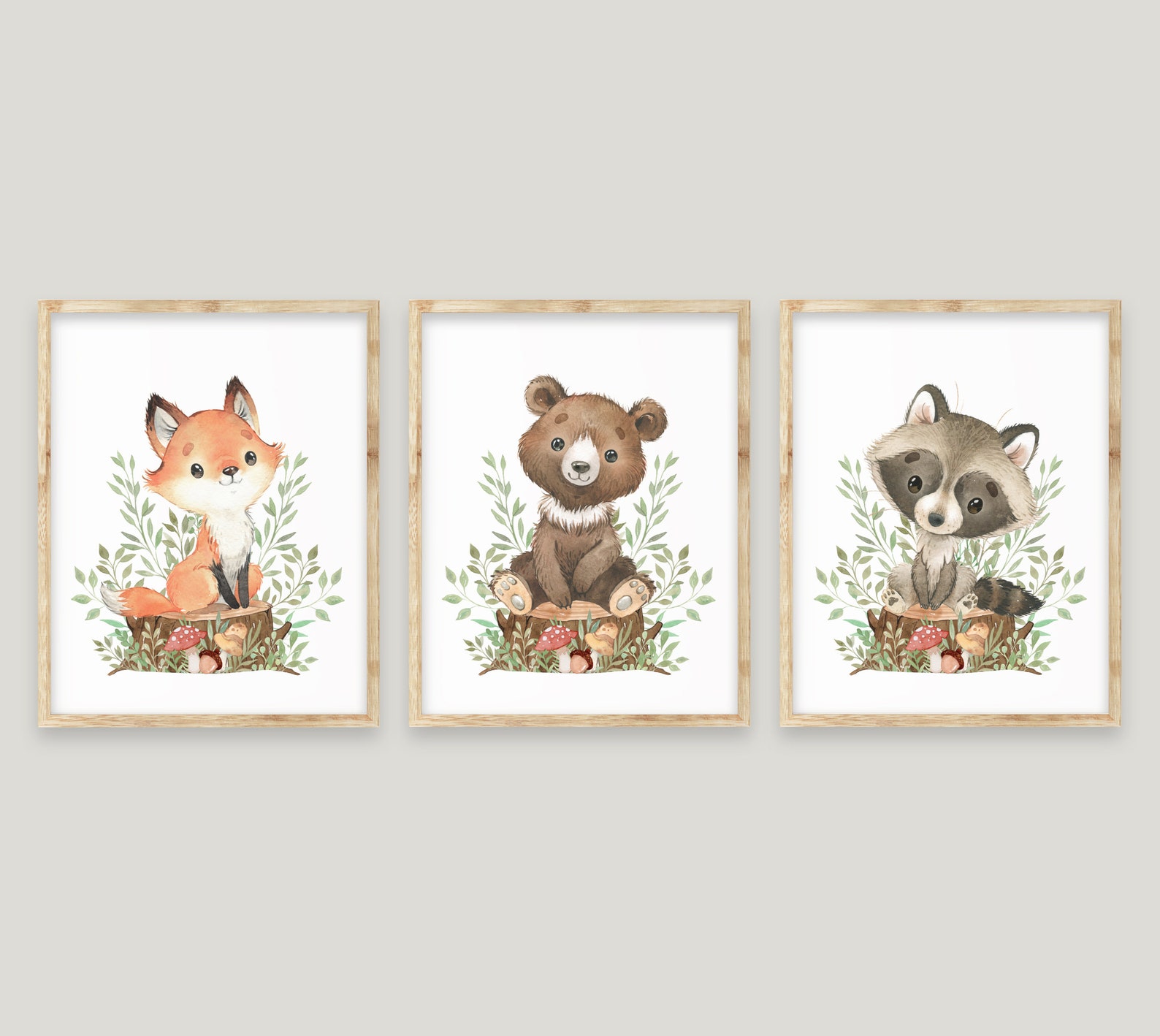 Woodland Animals Wall Decor, Forest Animals Wall Decor, Rustic Nursery ...