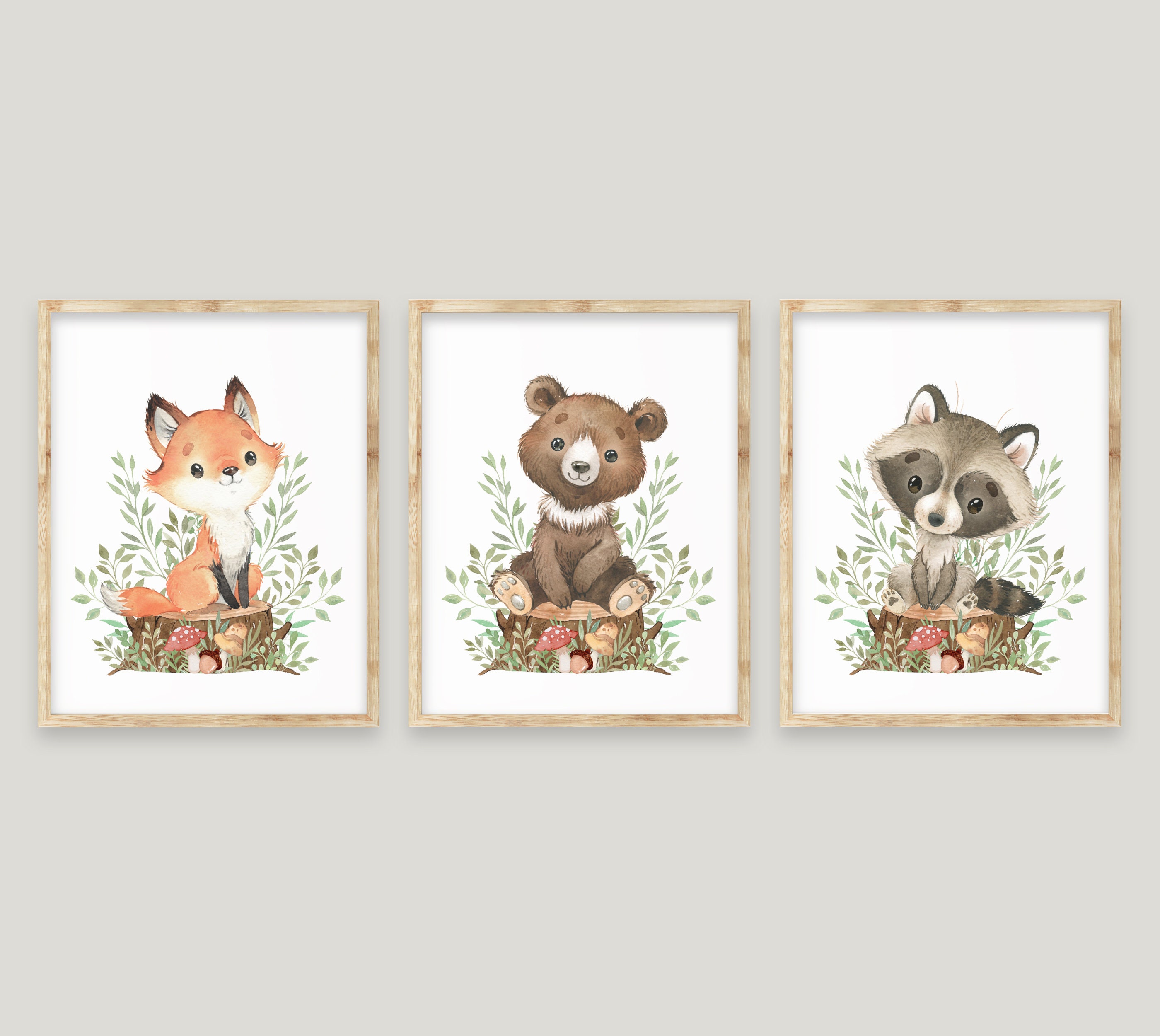 Woodland Animals Wall Decor Forest Animals Wall Decor Rustic | Etsy