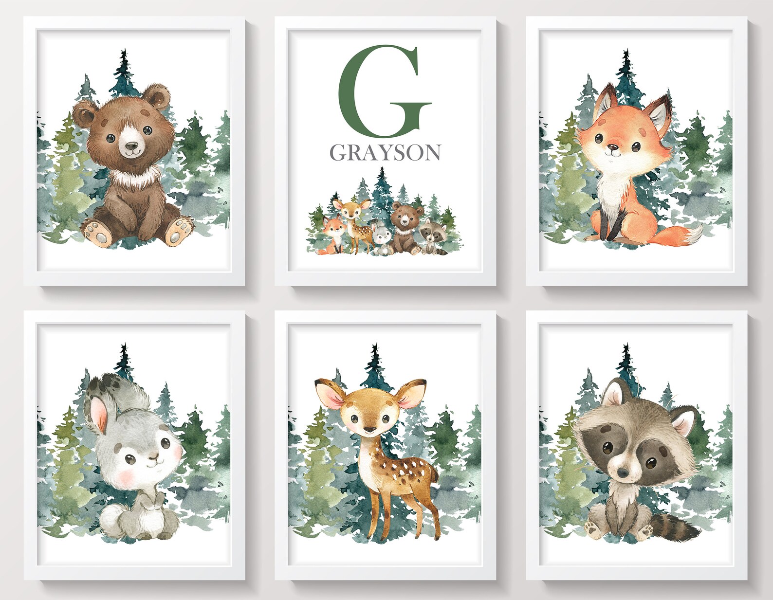 Woodland Animals Wall Decor Woodland Nursery Wall Decor Baby - Etsy
