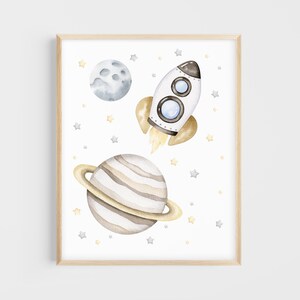 Outer Space Boy Room Decor, Rocket Planet, Neutral Nursery, Outer Space ...