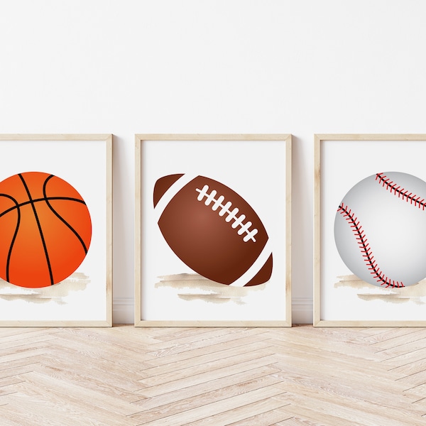 Sports Ball Wall Art Prints - Etsy