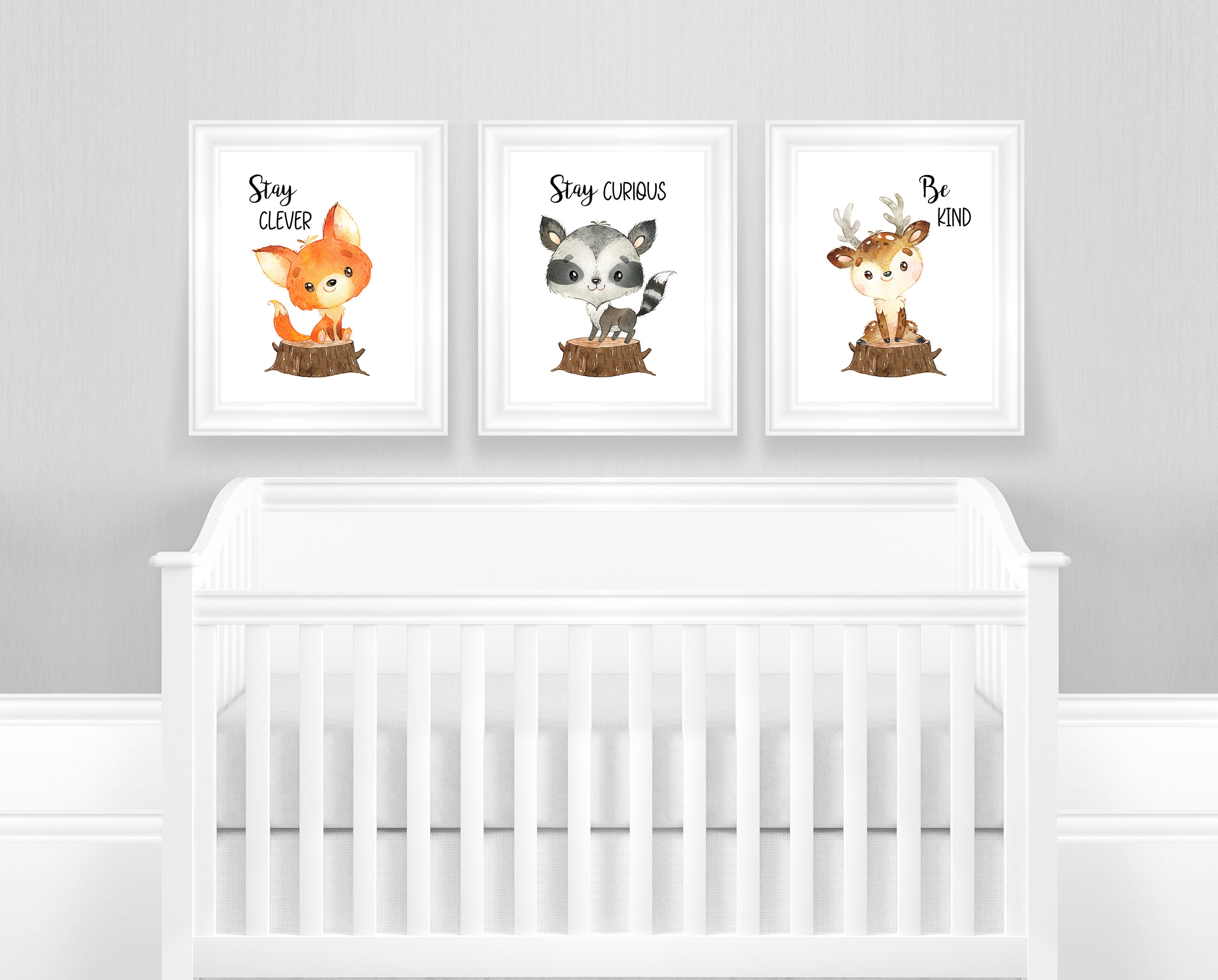 Forest Animals Wall Decor, Woodland Animals Nursery Wall Art, Deer Fox ...