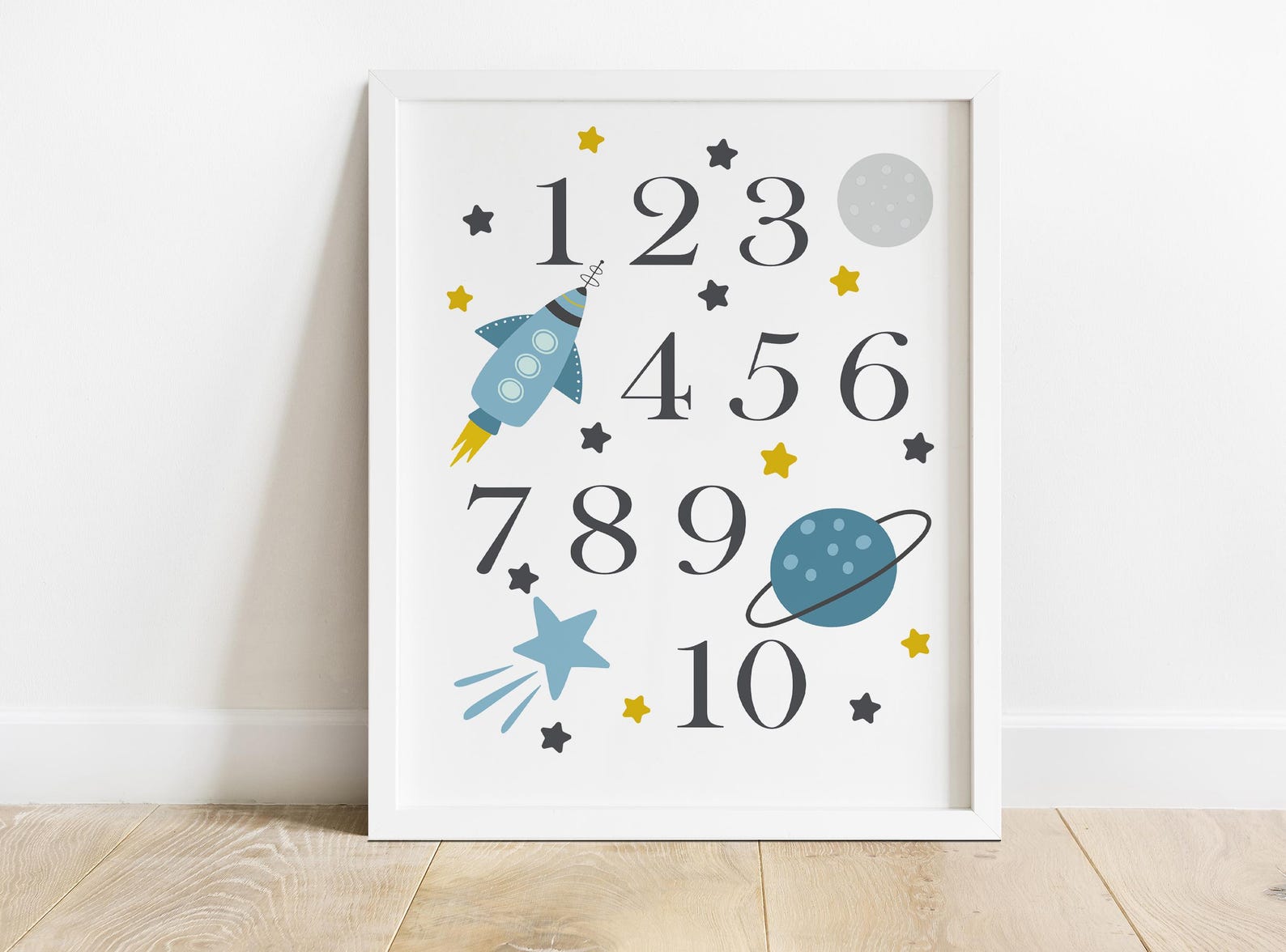 Outer Space Wall Decor, Alphabet Letters and Numbers Art, Boy Space ...