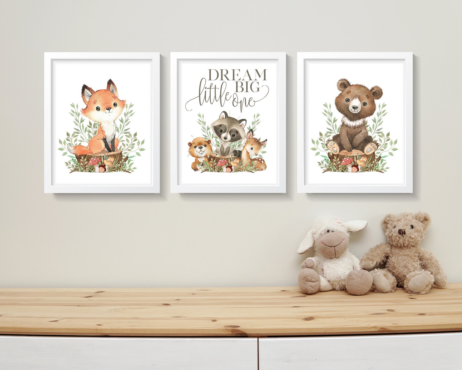 Woodland Animals Wall Decor Forest Animals Nursery Art - Etsy