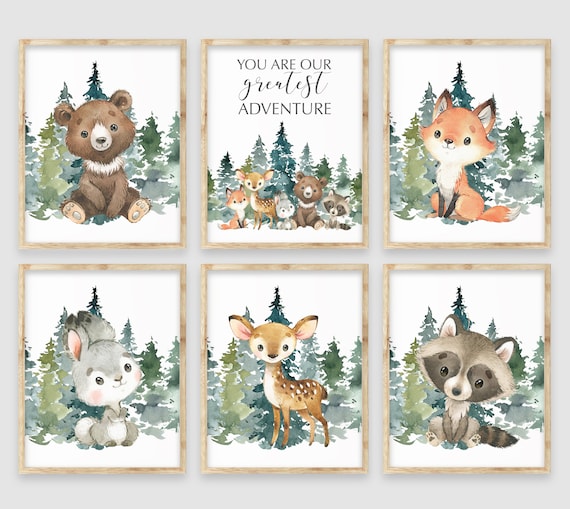 Woodland Animals Wall Decor Woodland Nursery Wall Decor Baby | Etsy