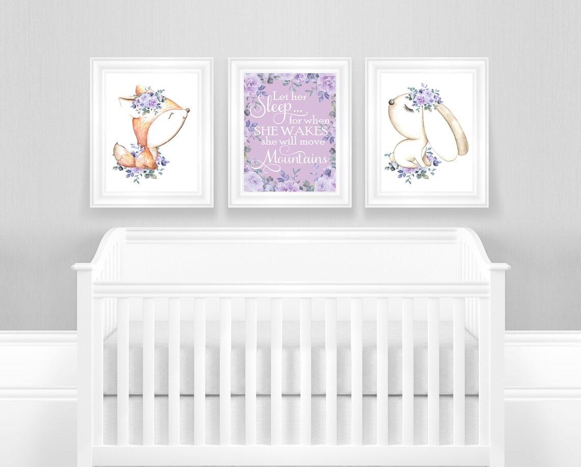 Boho Woodland Animals Nursery Wall Decor Fox Bunny Wall Art - Etsy