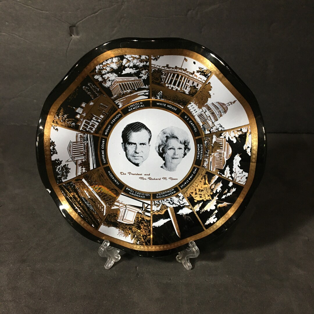 Vintage Houze Art Glass Ashtray: Nixon Memorial Plate, Marion PA - Etsy