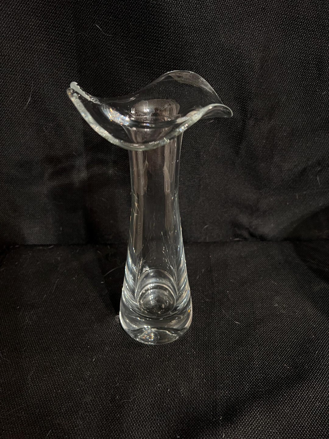 Vintage Unique Krosno Clear Glass Split Flare Rim Bud Vase, Made in ...