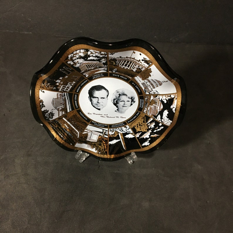 Vintage Houze Art Glass Ashtray: Nixon Memorial Plate, Marion PA - Etsy