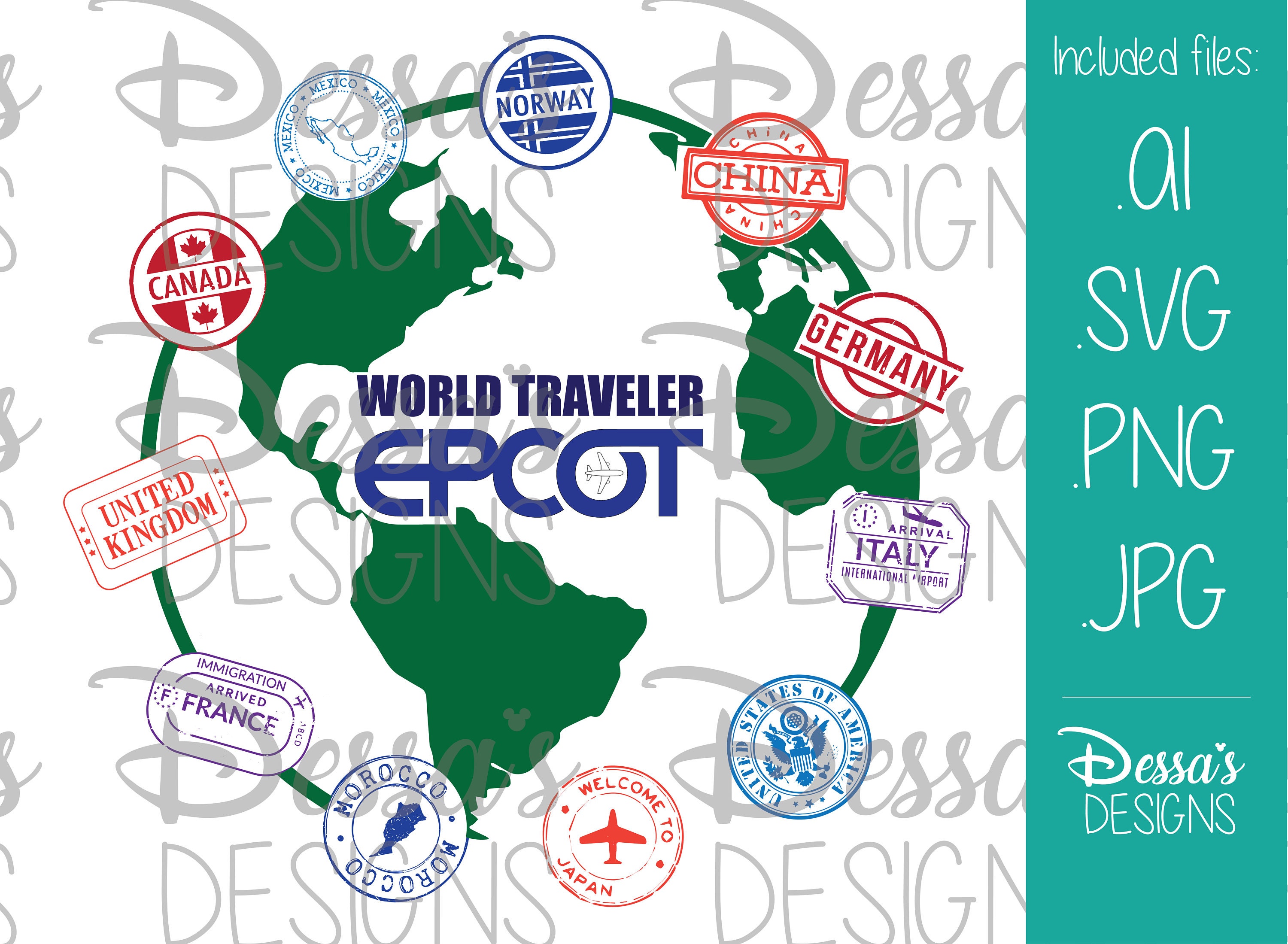 Passport World Traveler Vector and Sublimation Design - Etsy