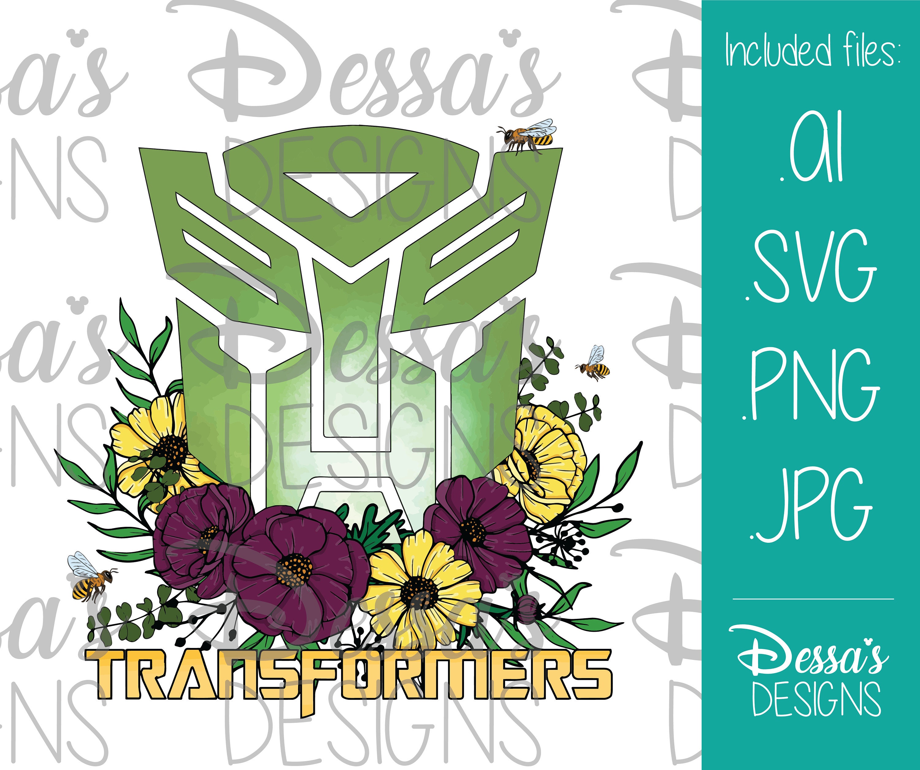 Transformers Floral - Sublimation and Vector Design - Etsy
