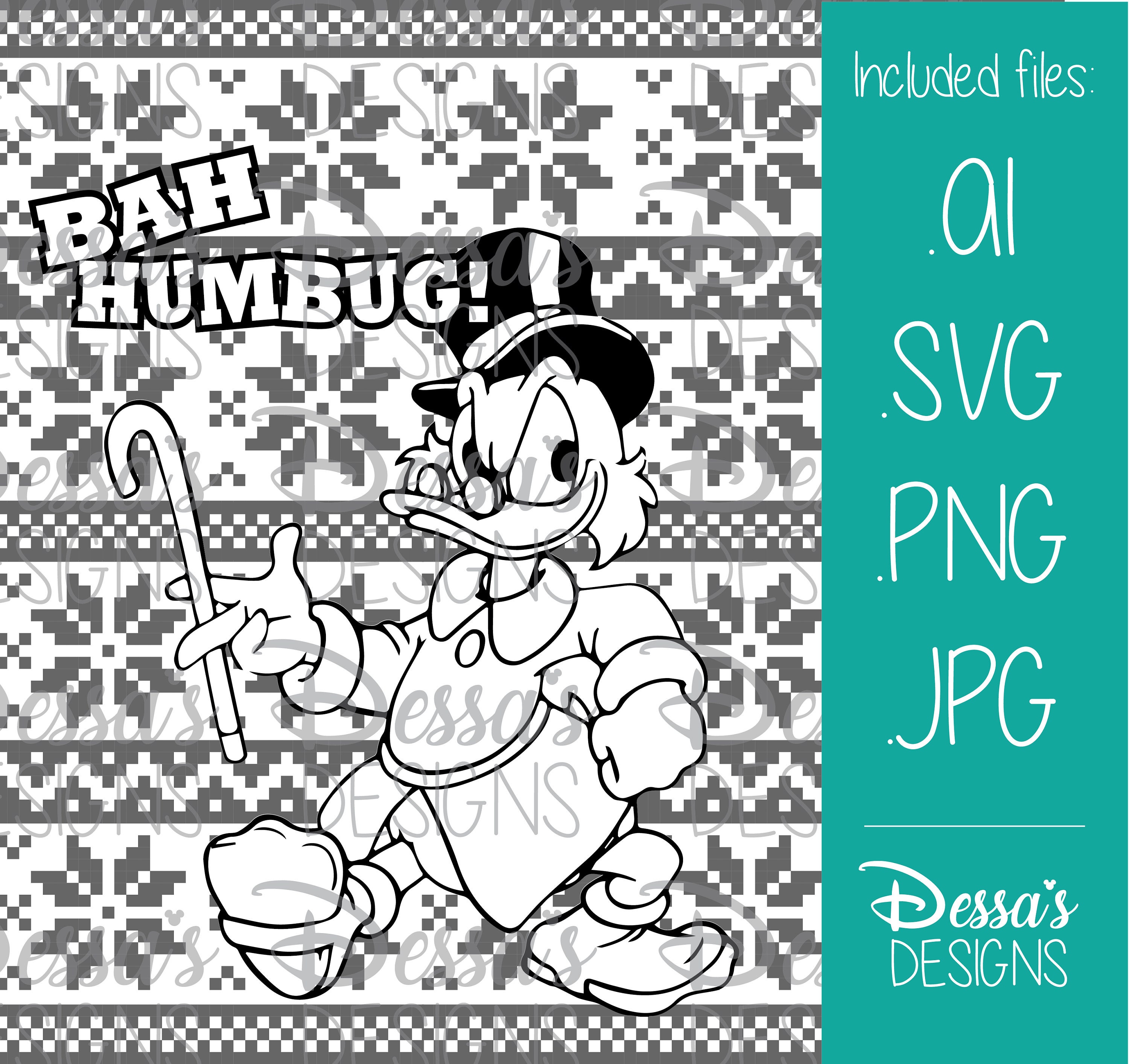 Bah Humbug scrooge Mcduck Vector & Sublimation Design - Etsy Canada