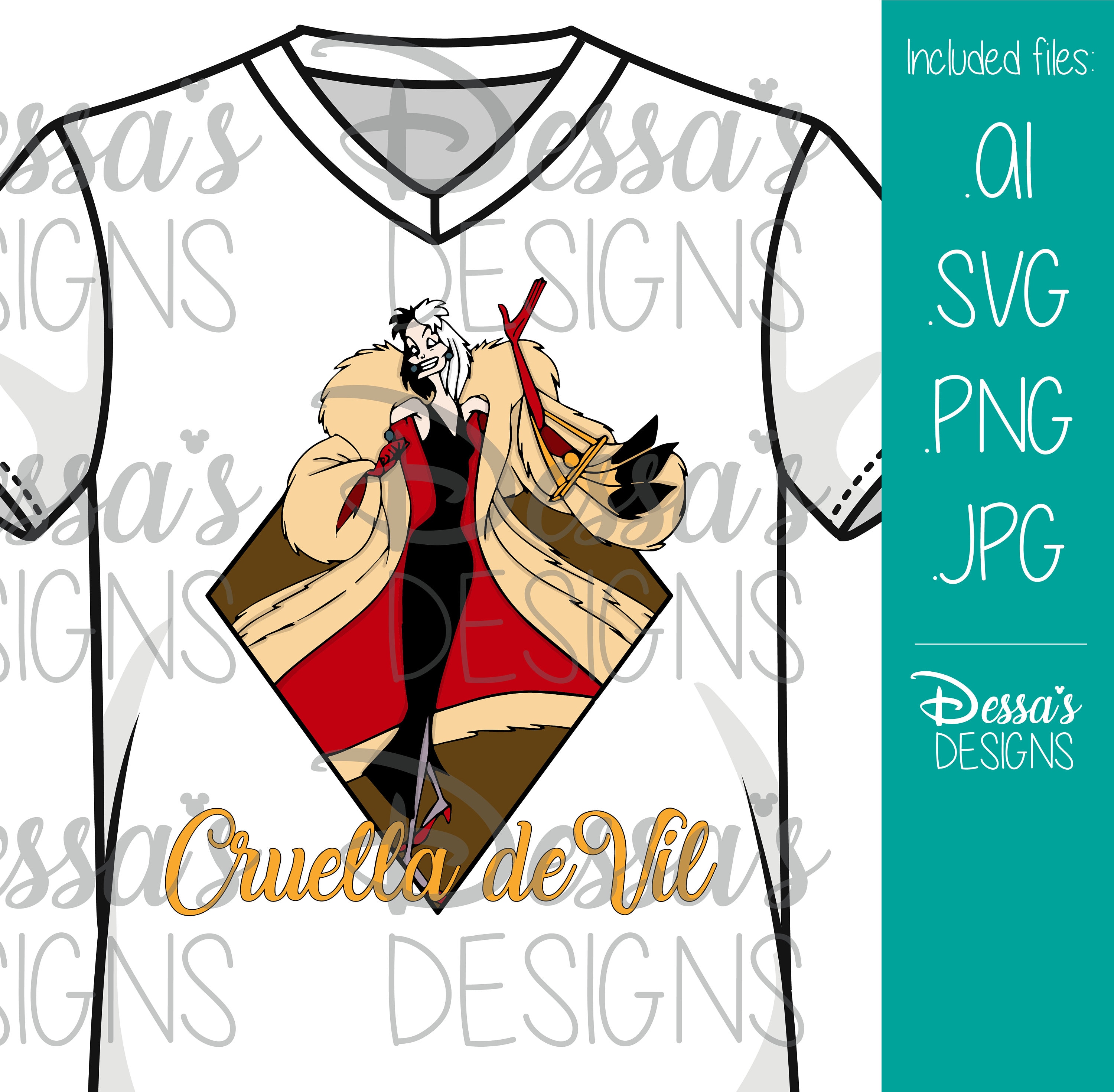 Villain Cruella Sublimation and Vector Design - Etsy