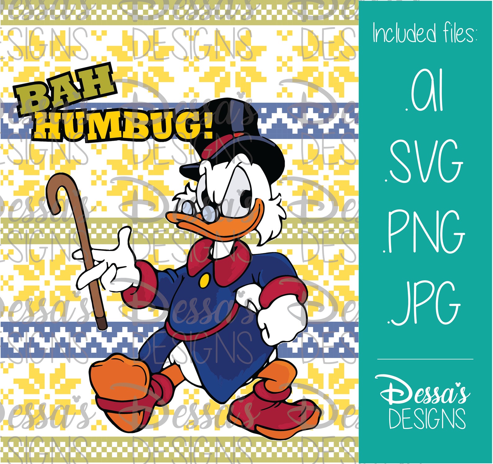 Bah Humbug (scrooge Mcduck) - Vector & Sublimation Design - Etsy