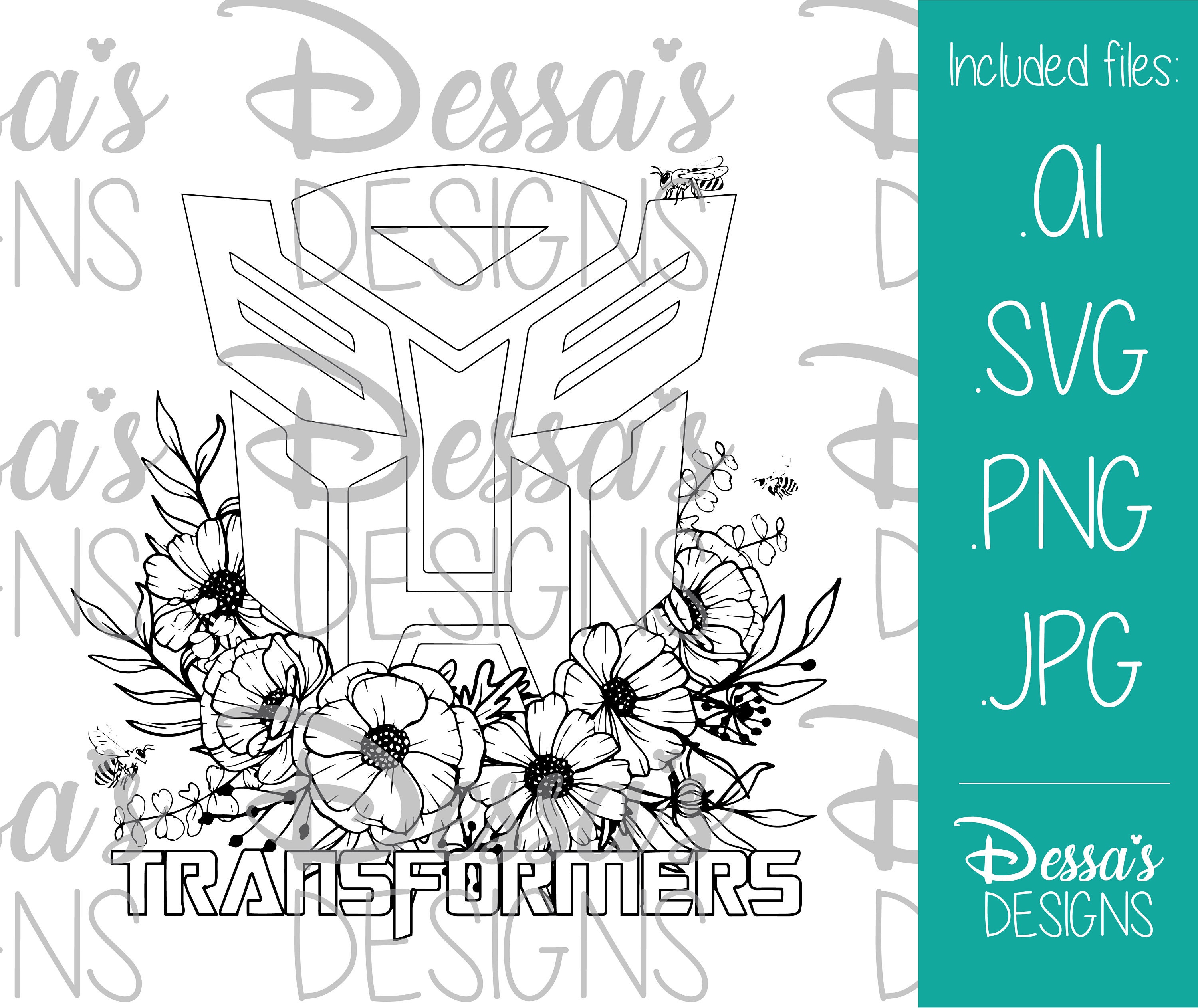 Transformers Floral - Sublimation and Vector Design - Etsy