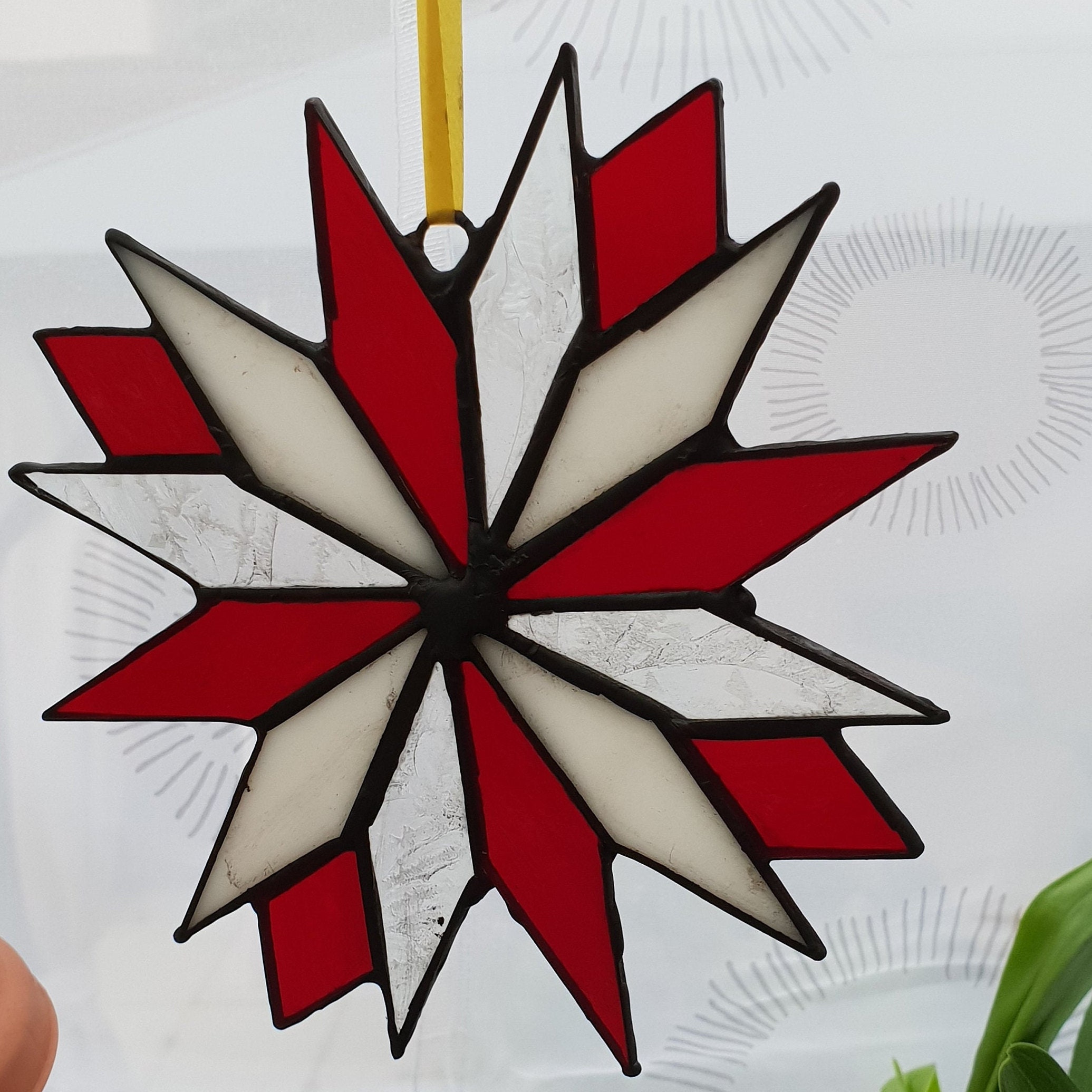 Christmas Star, Handmade, Made of Cathedral Glass, Window Decoration ...