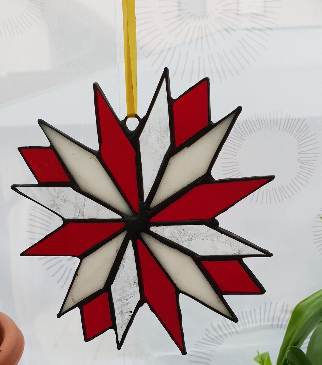 Christmas Star, Handmade, Made of Cathedral Glass, Window Decoration ...