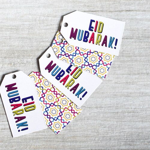 Eid Mubarak Tags Printable Eid Gift Tags Happy Eid Eid - Etsy