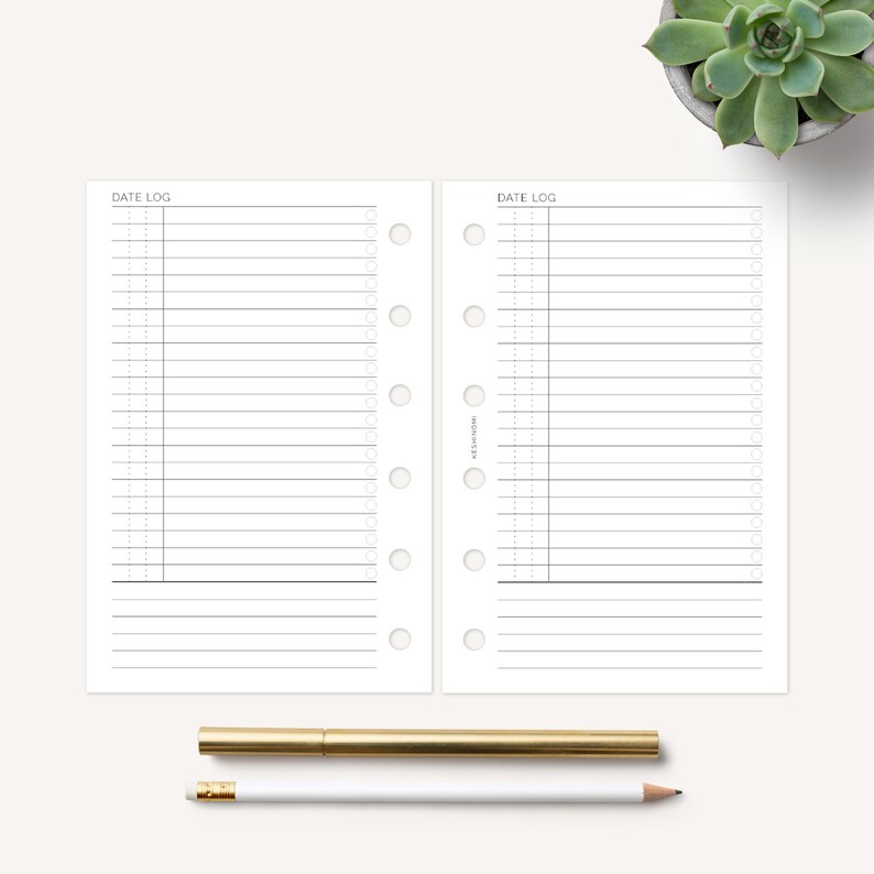 Date Tracker, PRINTABLE Pocket Size Planner Insert for Functional ...