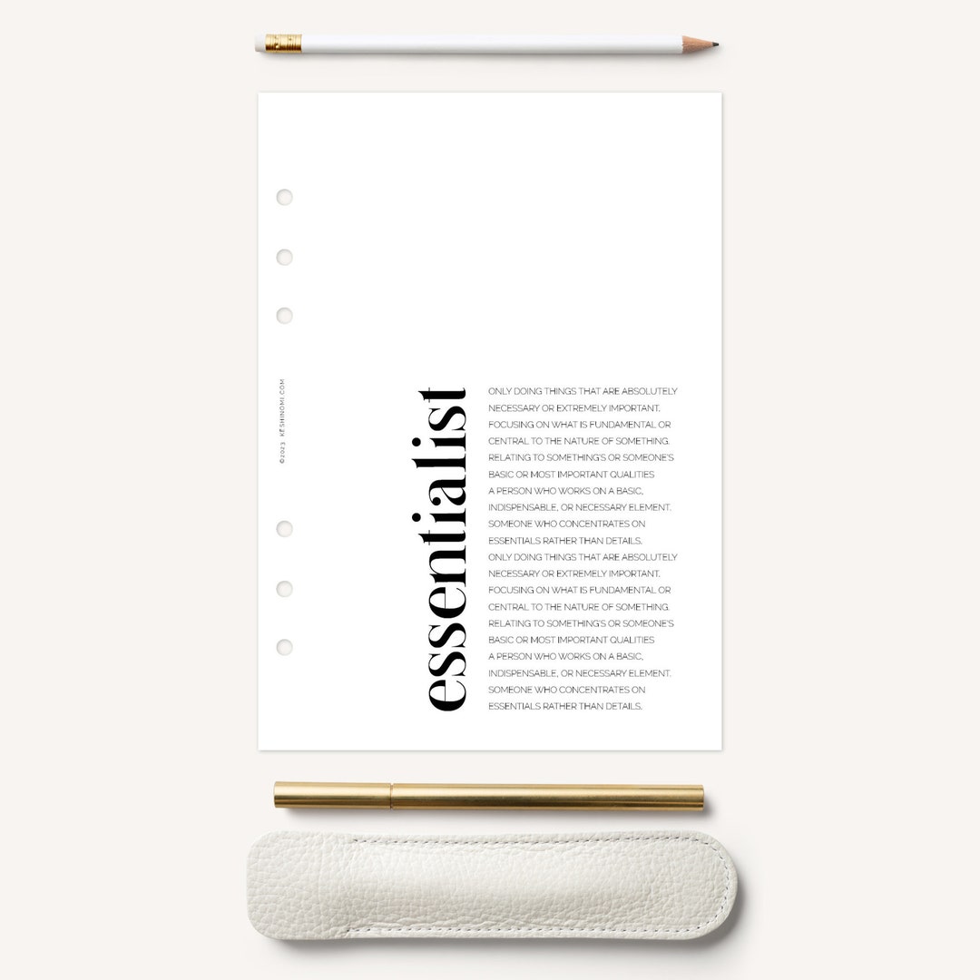 Essentialist Dashboard Inspirational Quote Printable A5 - Etsy