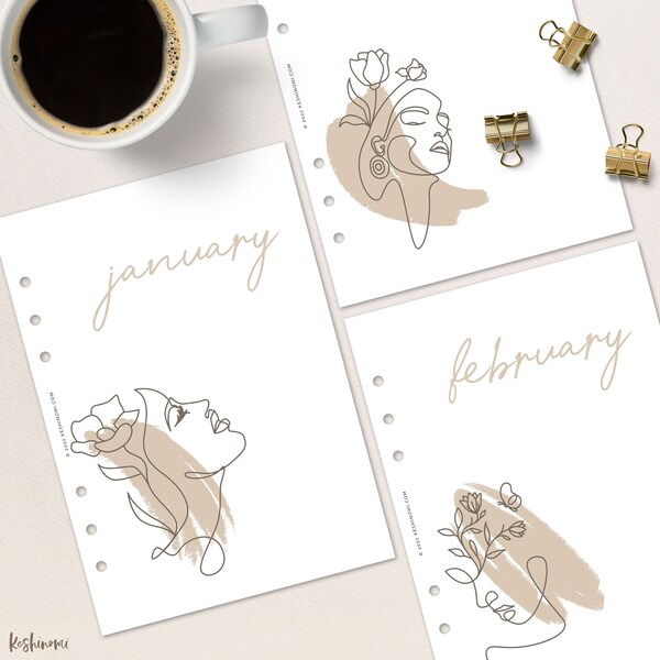 A5 Floral Line Dashboard - Etsy