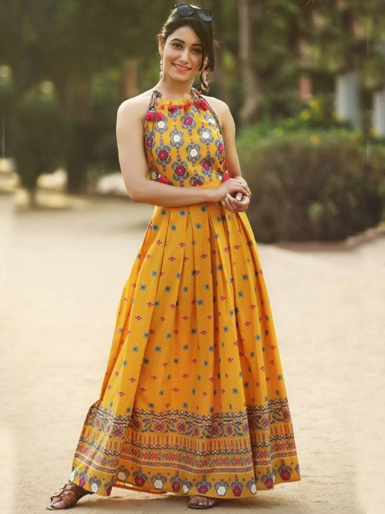 Sleeveless Maxi Dress, Indian Cotton Maxi Dress, Traditional Long Maxi ...
