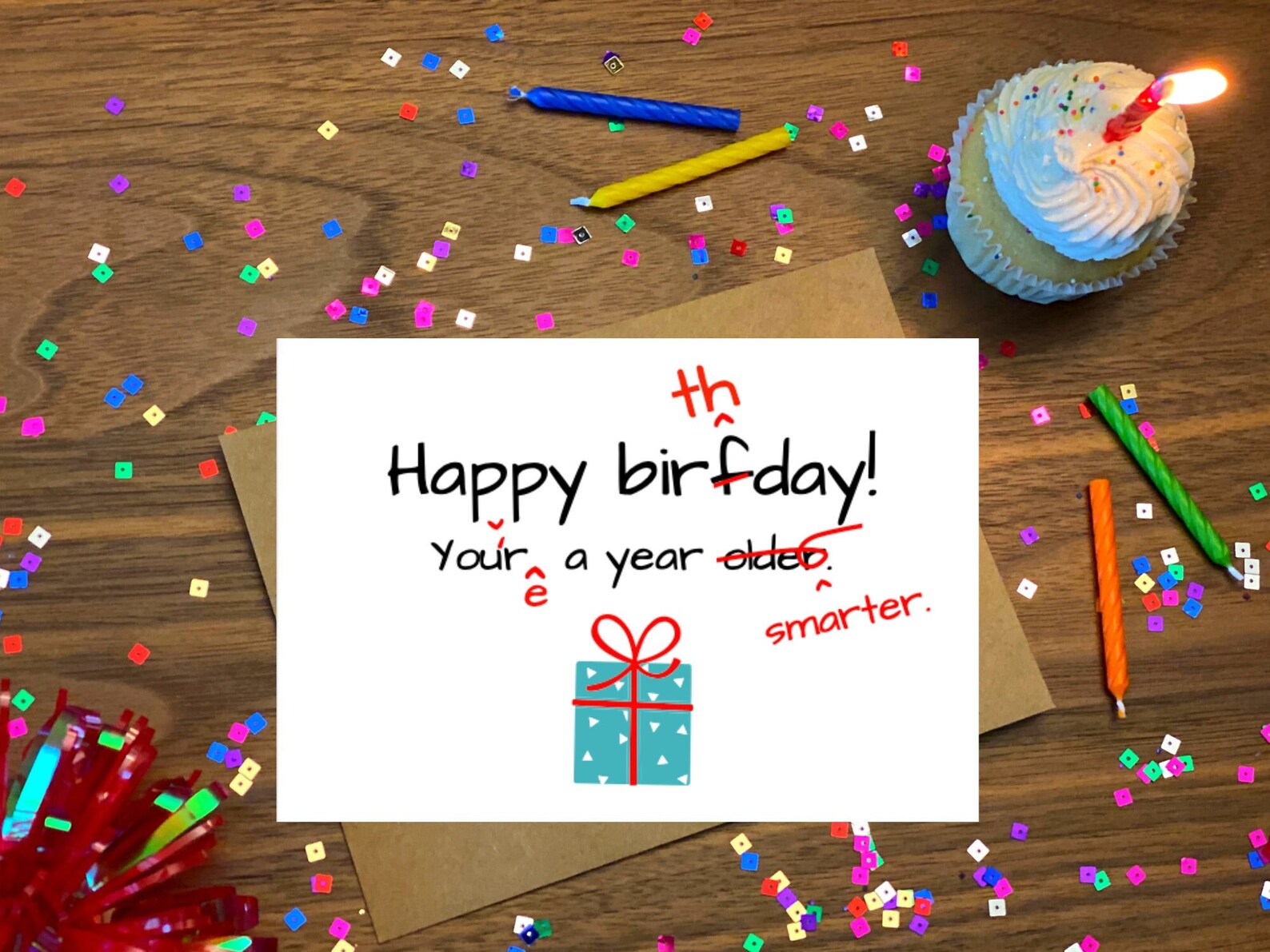 Funny Birthday Card for the Writer Editor or Teacher - Etsy