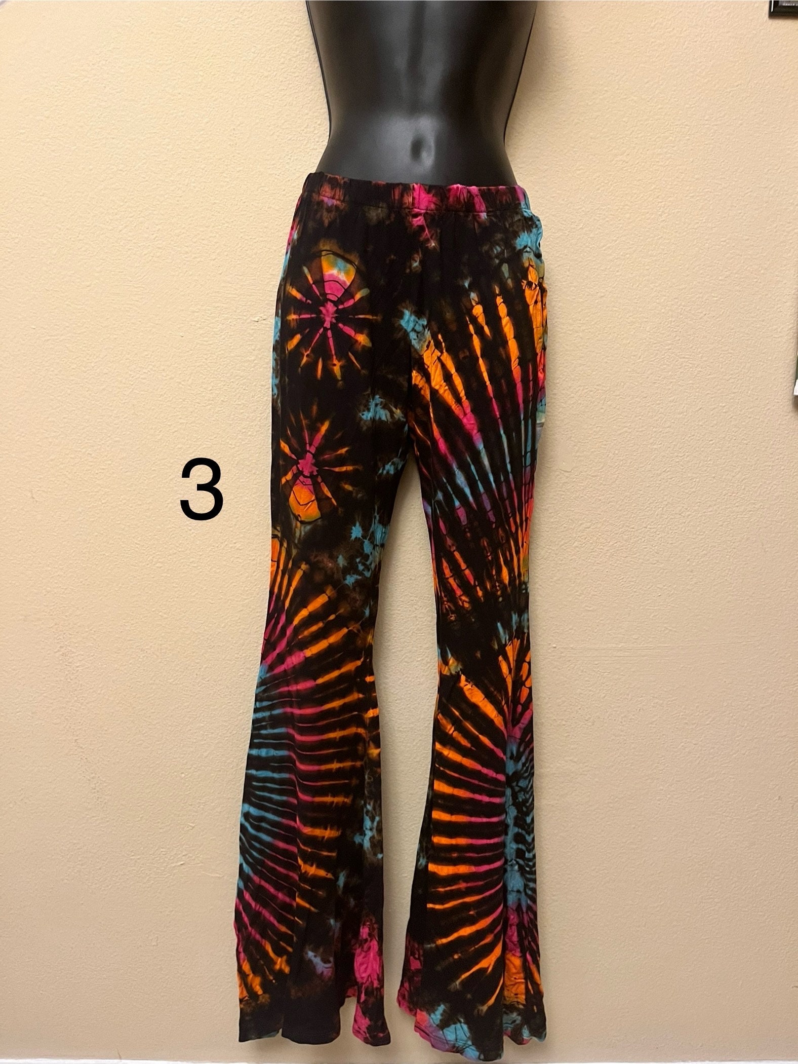 Vibrant Tie Dye, Flow Pants, Stretch Flare Bell Bottom, Hippie ...